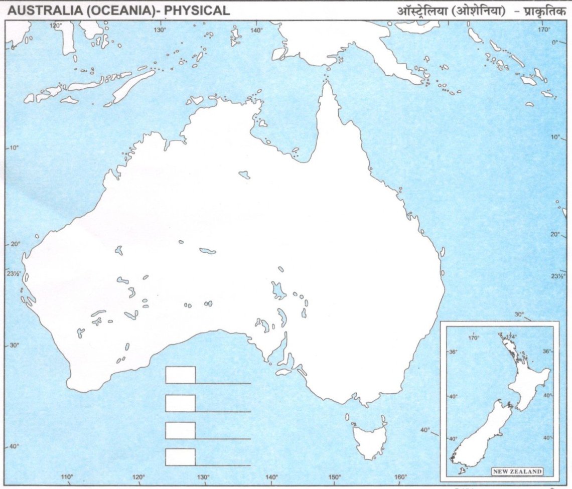 Physical Map of Australia for Students - PDF Download - AglaSem