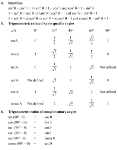 Trigonometric Table Class 10, Trigonometric Functions Class 11 ...